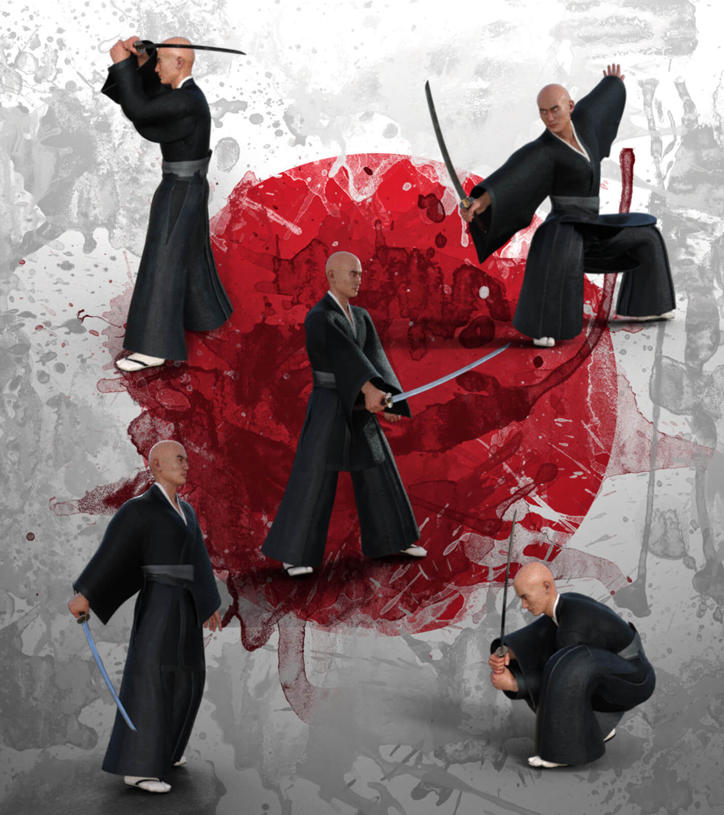 Samurai Poses for Lee 8 - Daz Content by Axe Maker