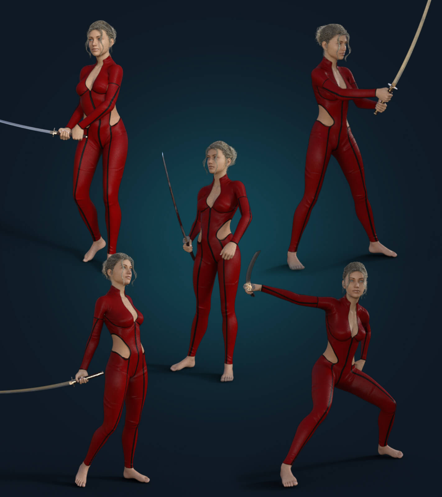 Samurai Poses Genesis 8 Female - Daz Content by Axe Maker