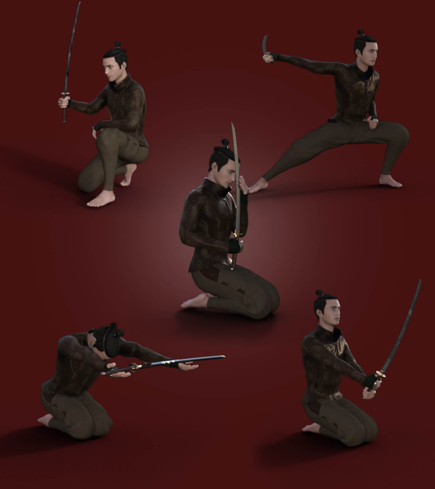 Samurai Poses Genesis 8 Male - Daz Content by Axe Maker