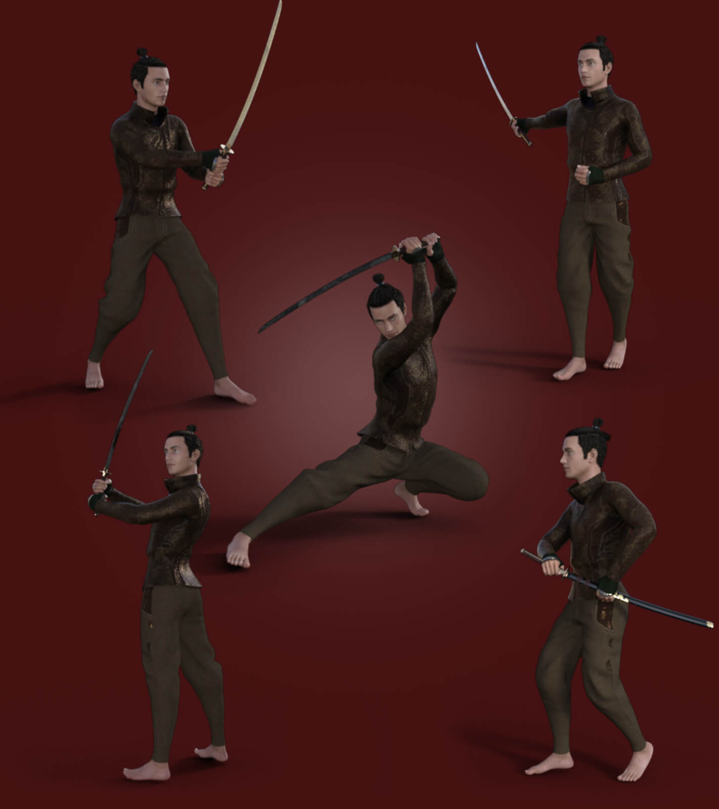 Samurai Poses Genesis 8 Male - Daz Content by Axe Maker