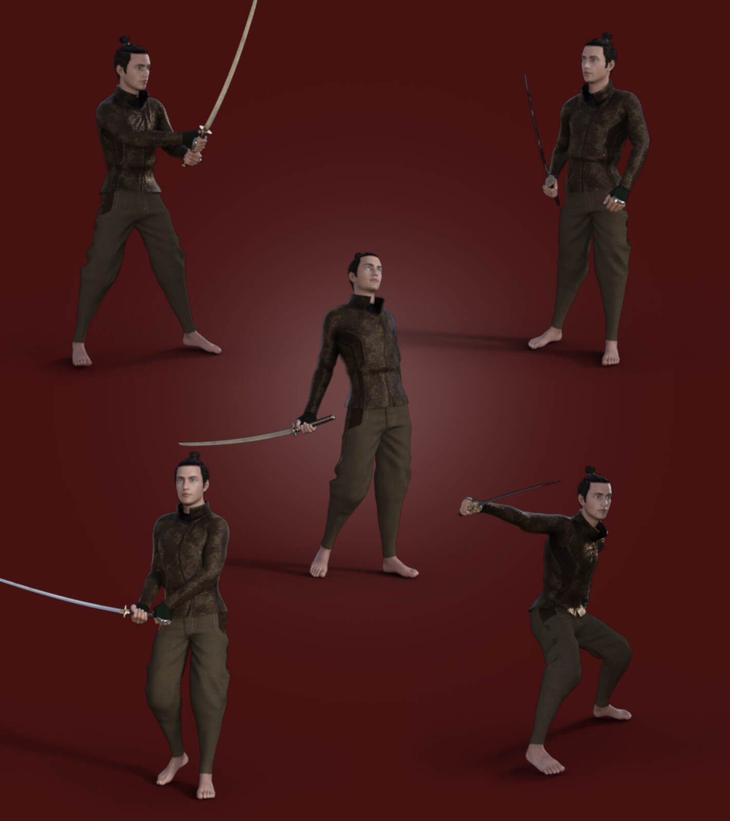 Samurai Poses Genesis 8 Male - Daz Content by Axe Maker