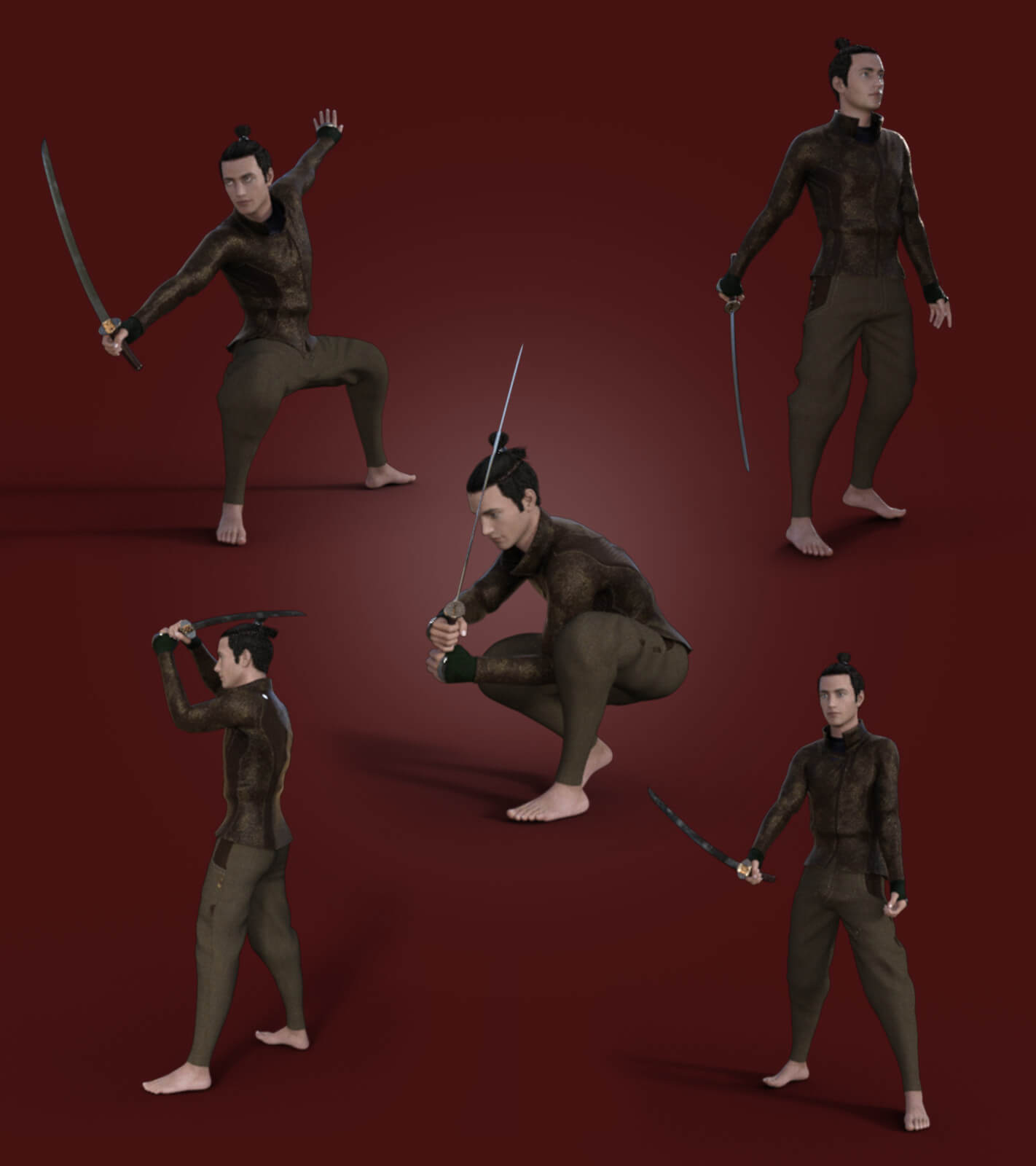 Samurai Poses Genesis 8 Male - Daz Content by Axe Maker