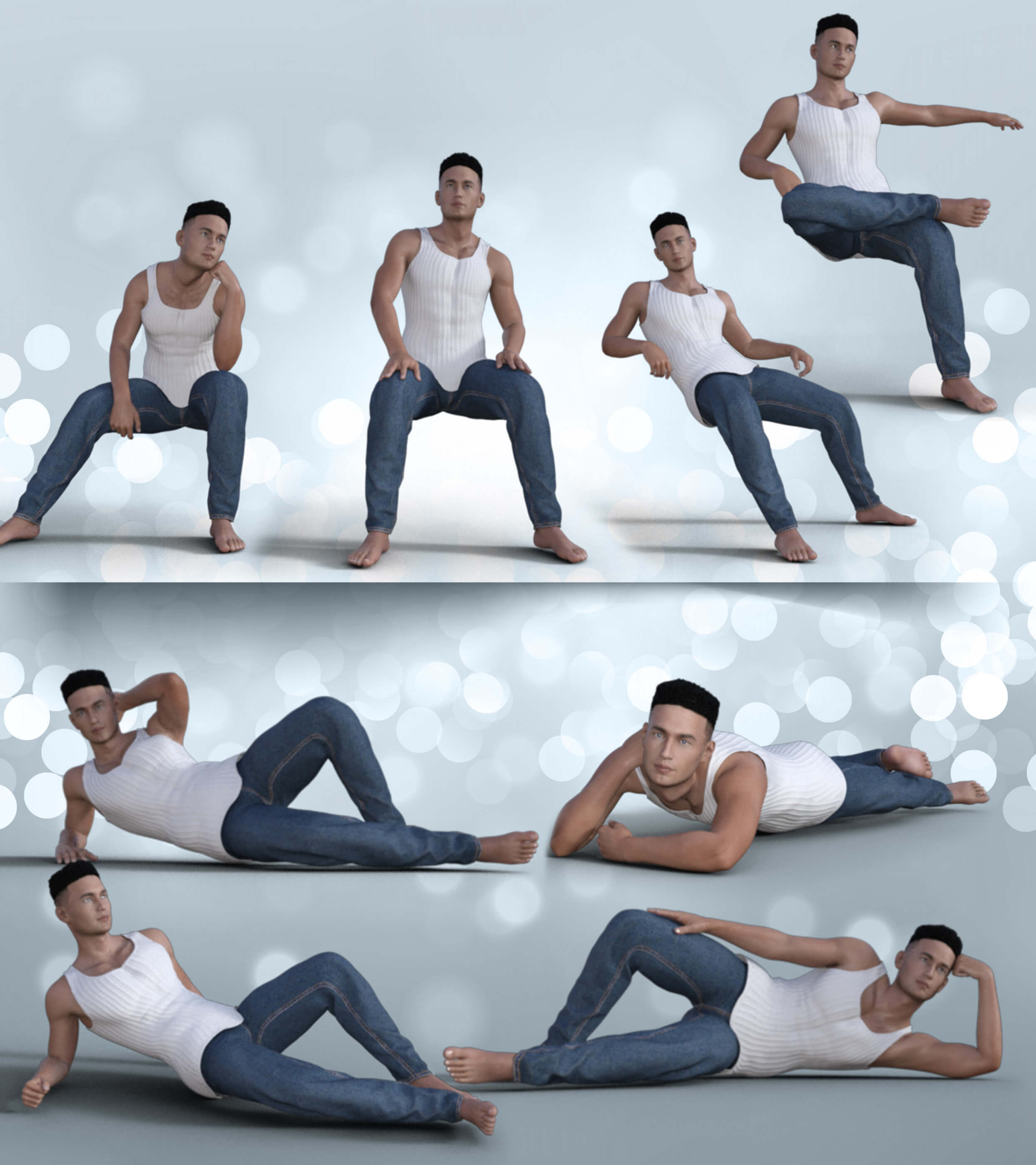 SuperModel Male Poses Vol 1 - Daz Content by Axe Maker
