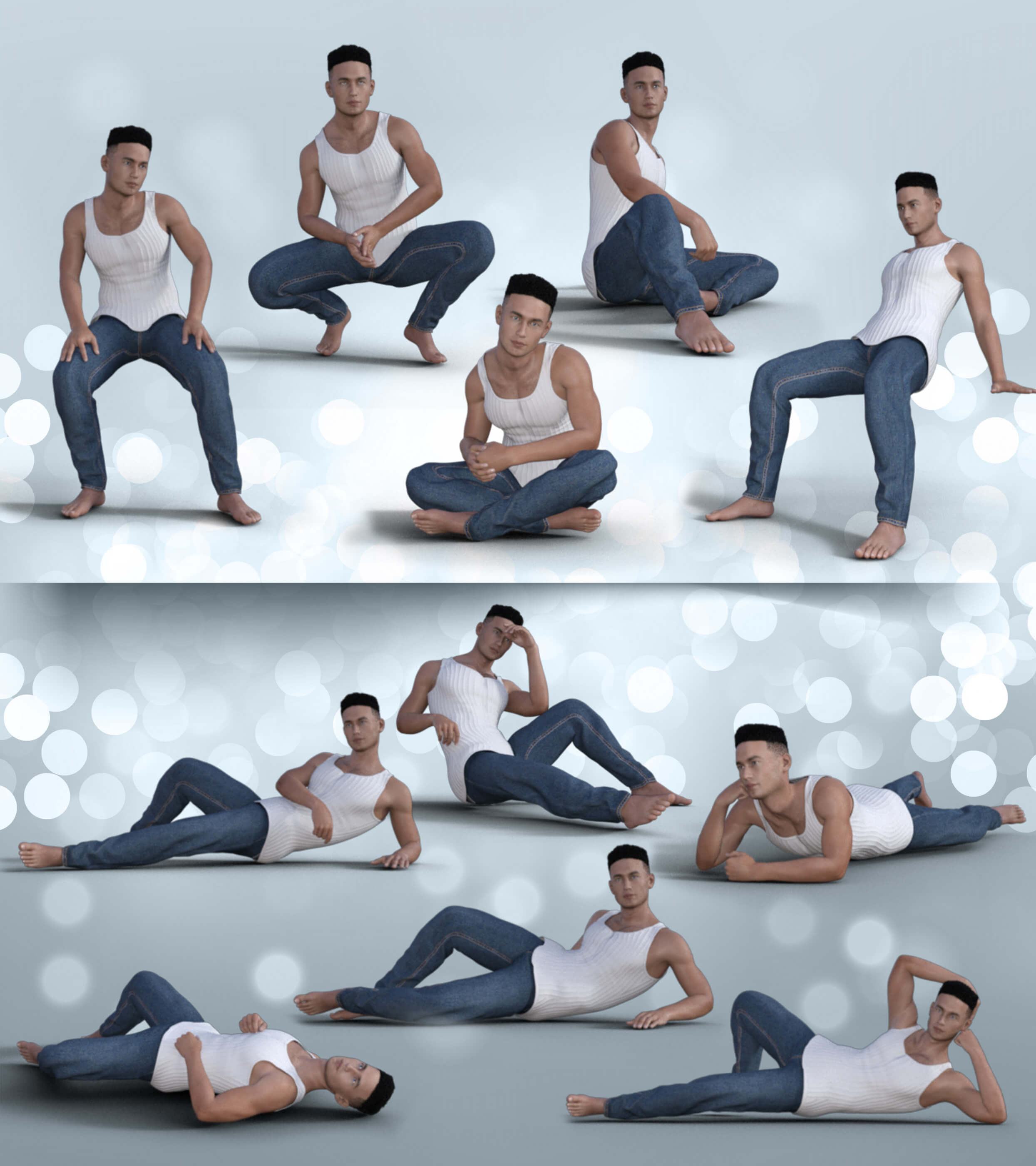 Supermodel Male Poses Vol 2 - Daz Content by Axe Maker