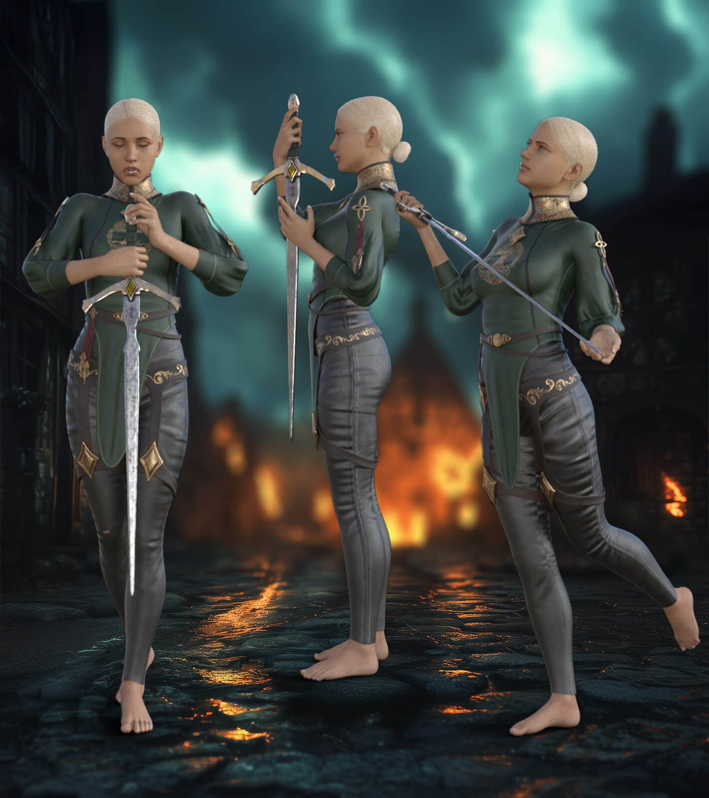 Sword Maiden Poses for Genesis 8 Figures - Daz Content by Axe Maker