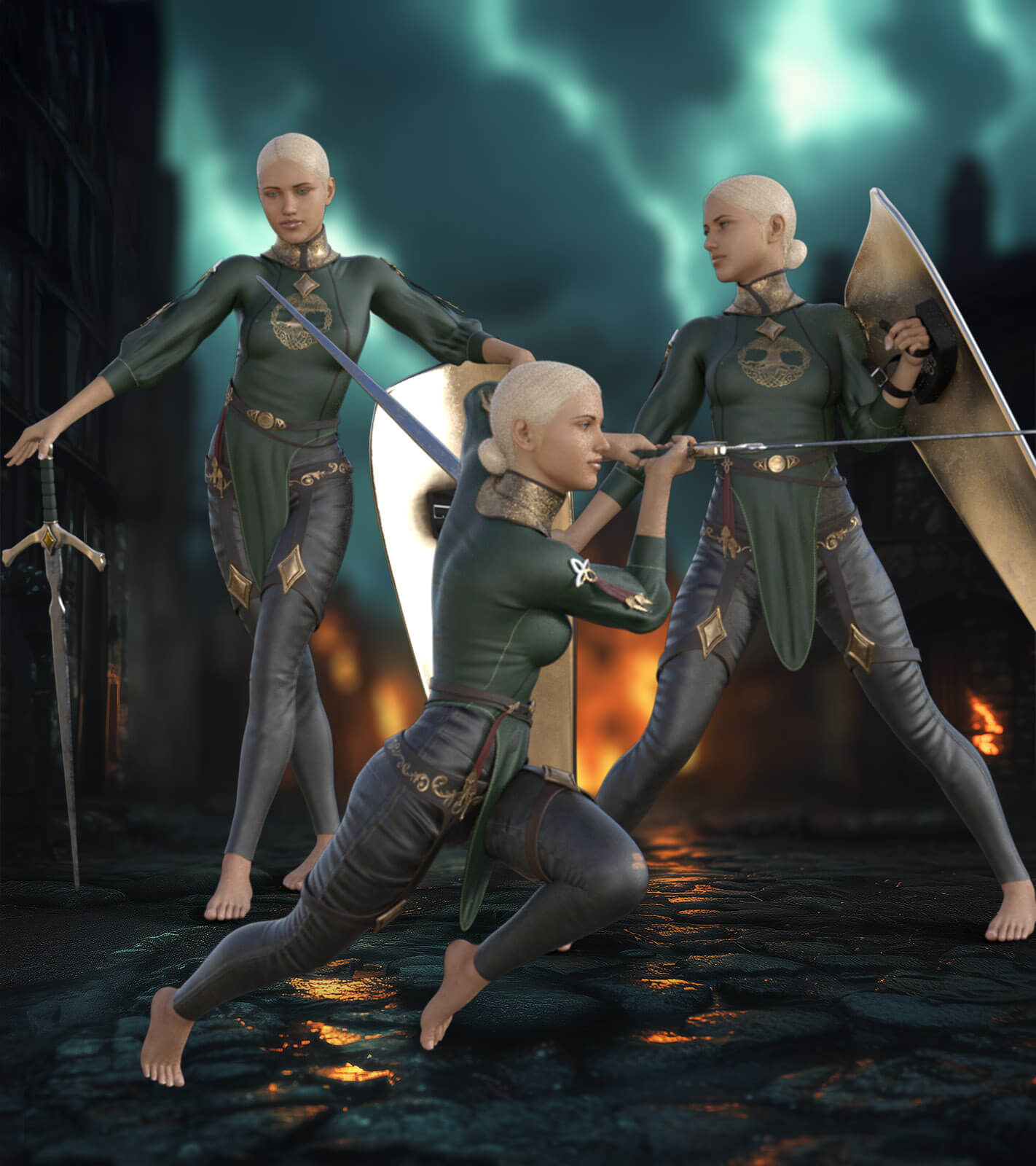 Sword Maiden Poses for Genesis 8 Figures - Daz Content by Axe Maker