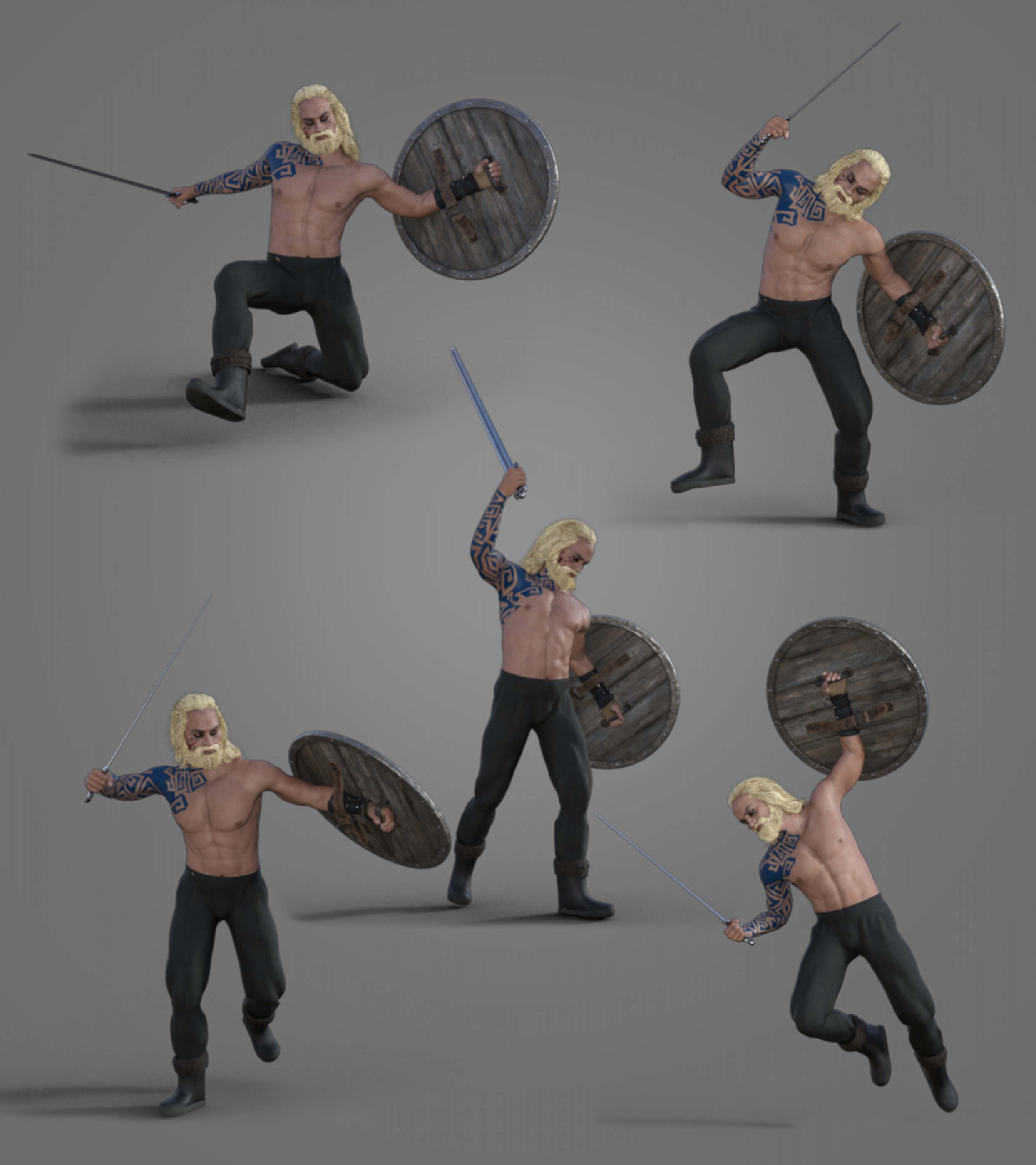 Viking Warrior - Pose Pack Daz Content by Axe Maker