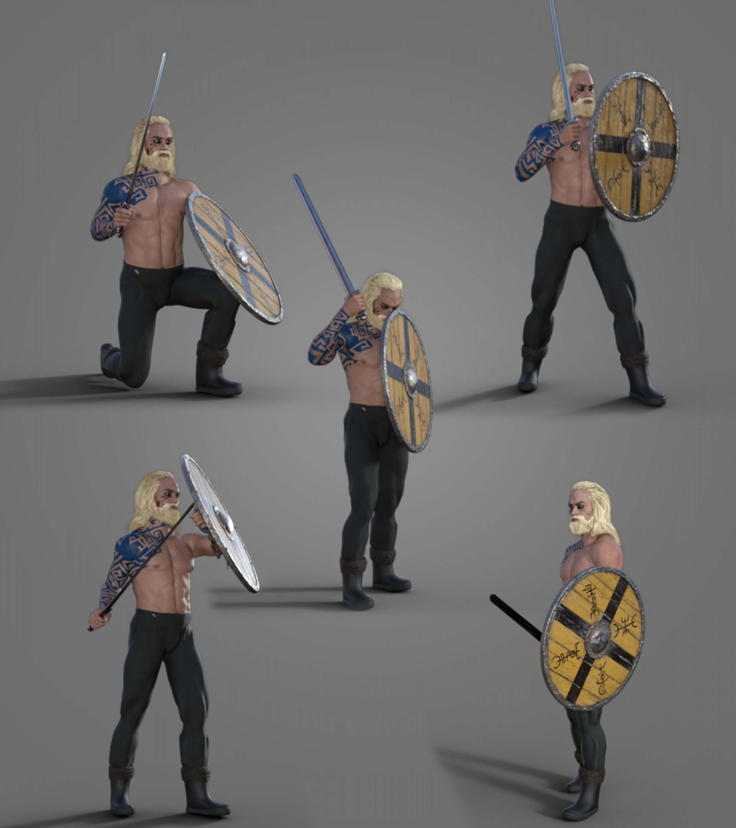 Viking Warrior - Pose Pack Daz Content by Axe Maker