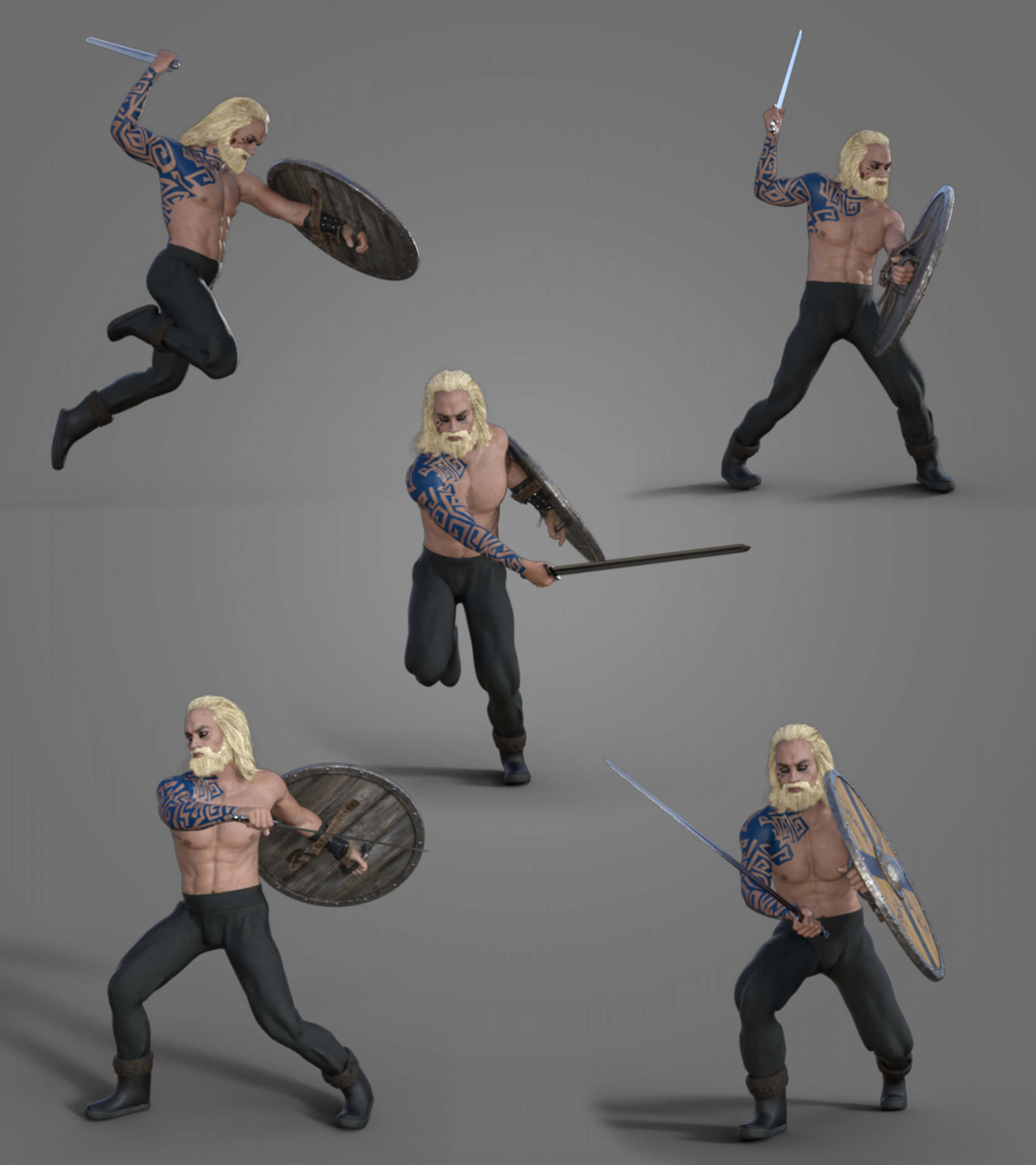 Viking Warrior - Pose Pack Daz Content by Axe Maker
