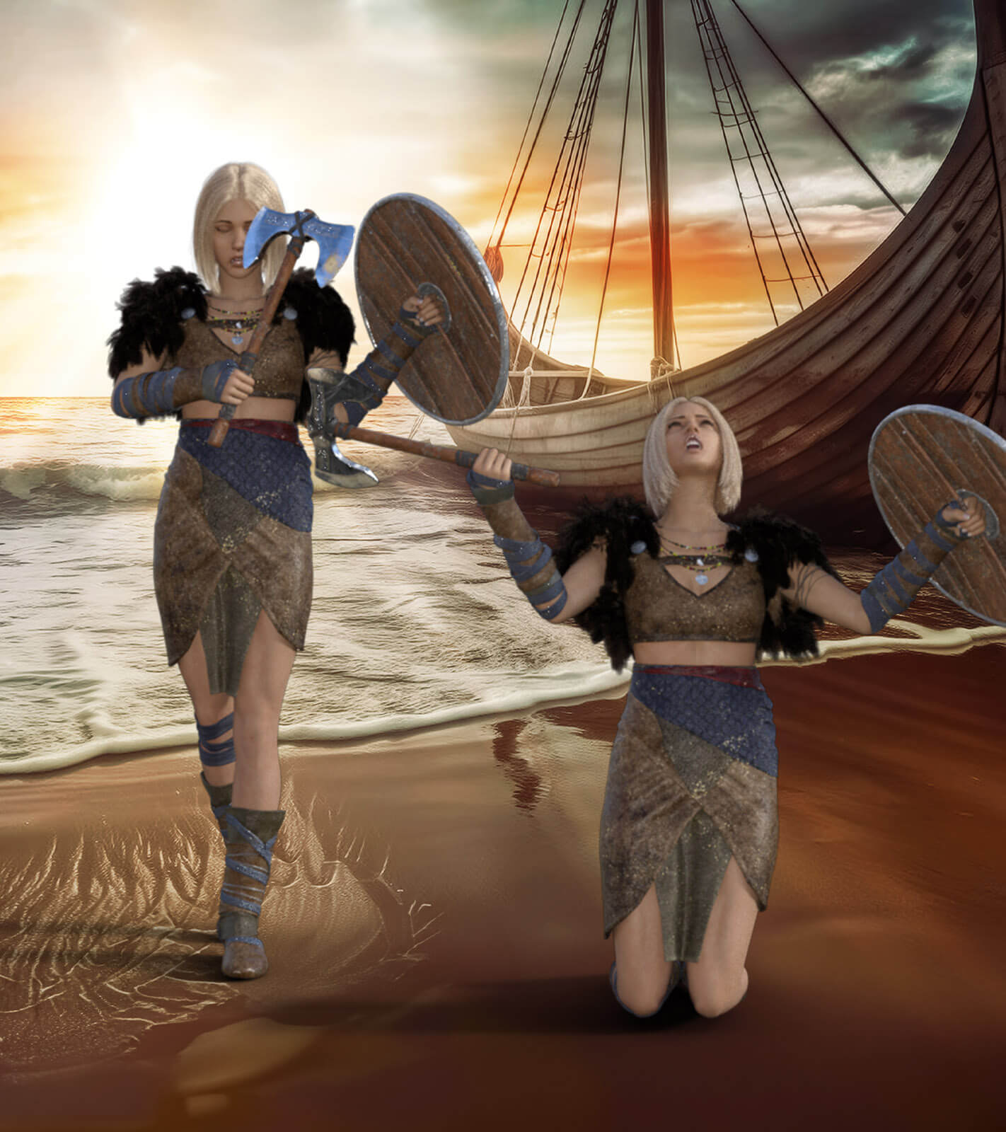 Viking Maiden - Pose Pack Daz Content by Axe Maker