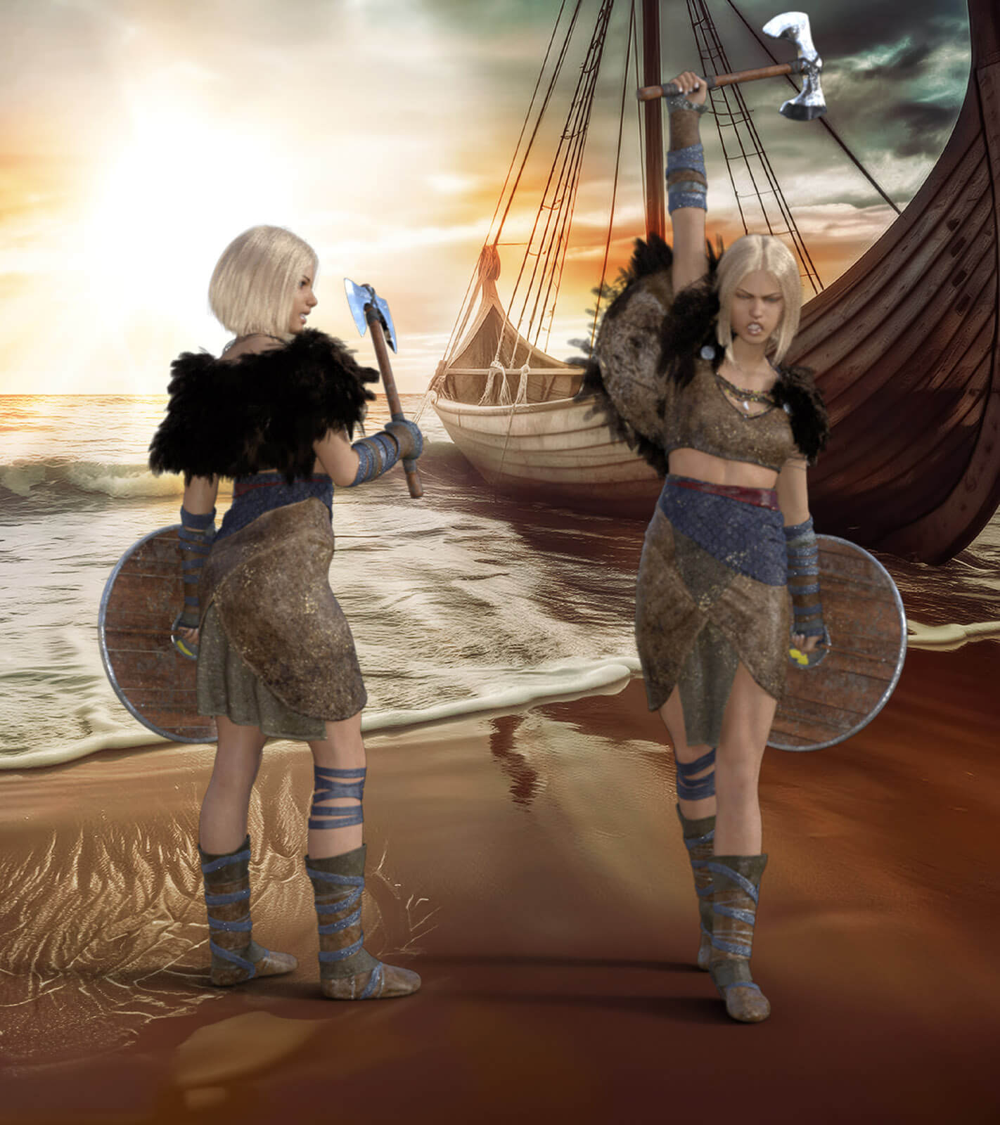 Viking Maiden - Pose Pack Daz Content by Axe Maker