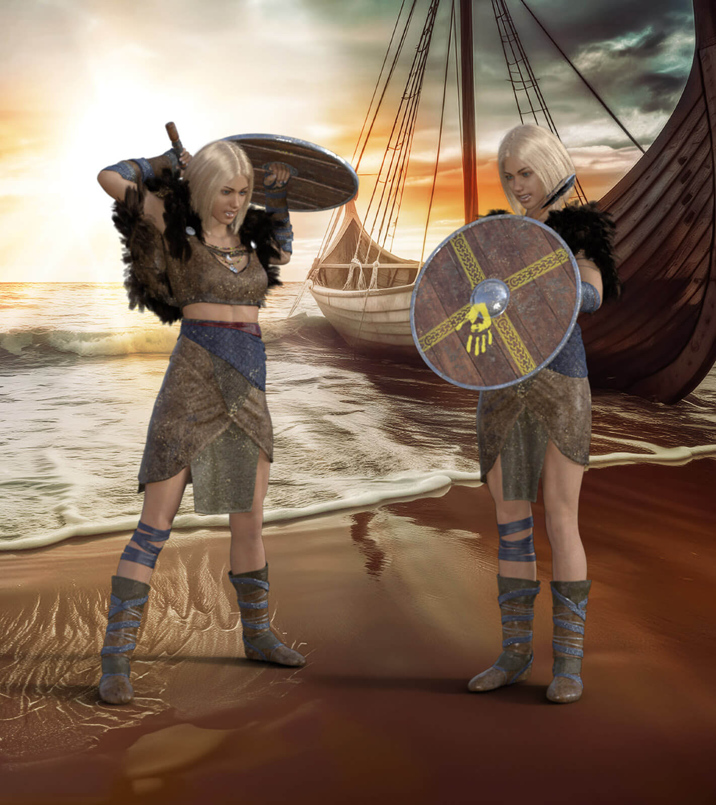 Viking Maiden - Pose Pack Daz Content by Axe Maker
