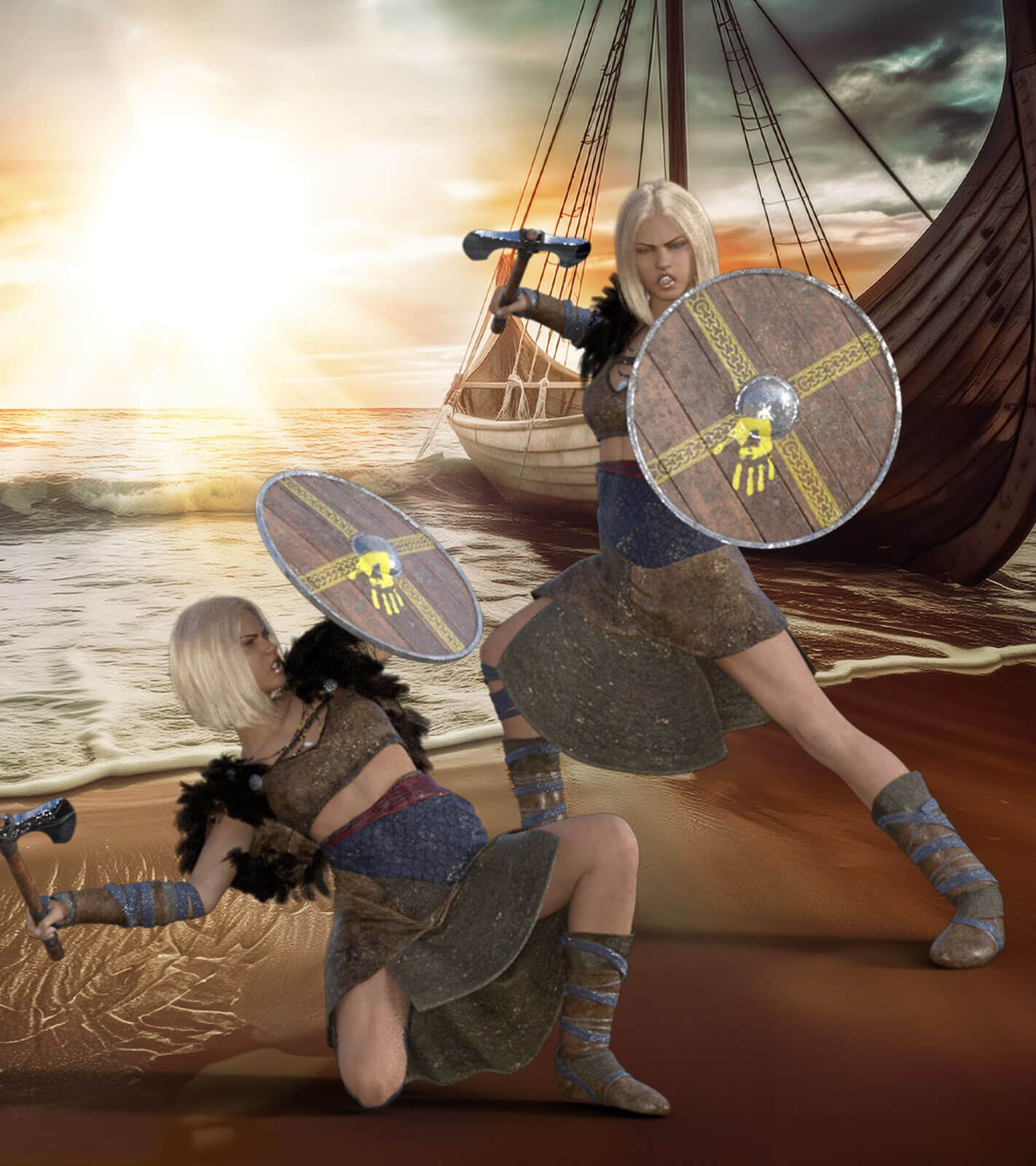 Viking Maiden - Pose Pack Daz Content by Axe Maker