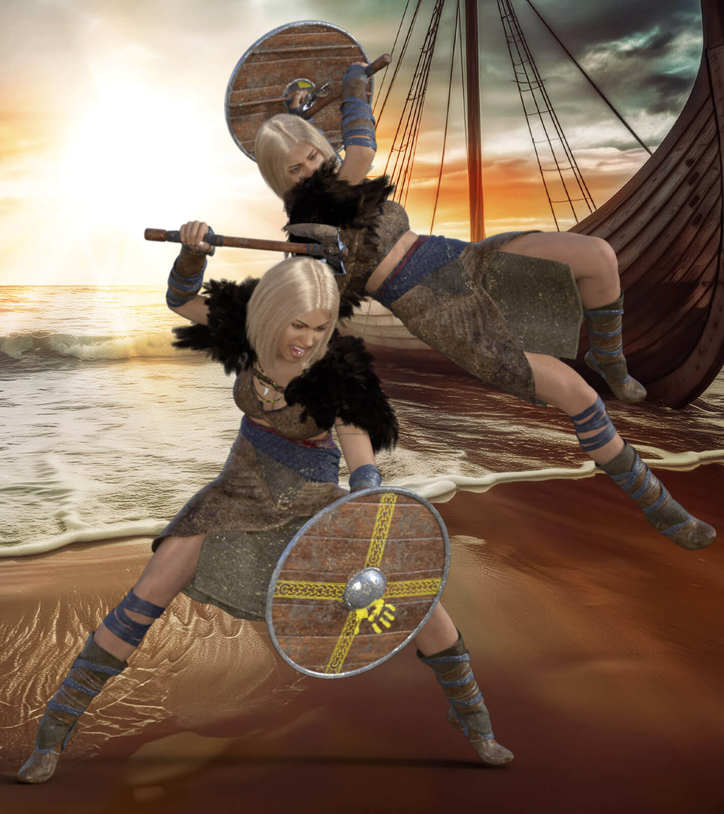 Viking Maiden - Pose Pack Daz Content by Axe Maker