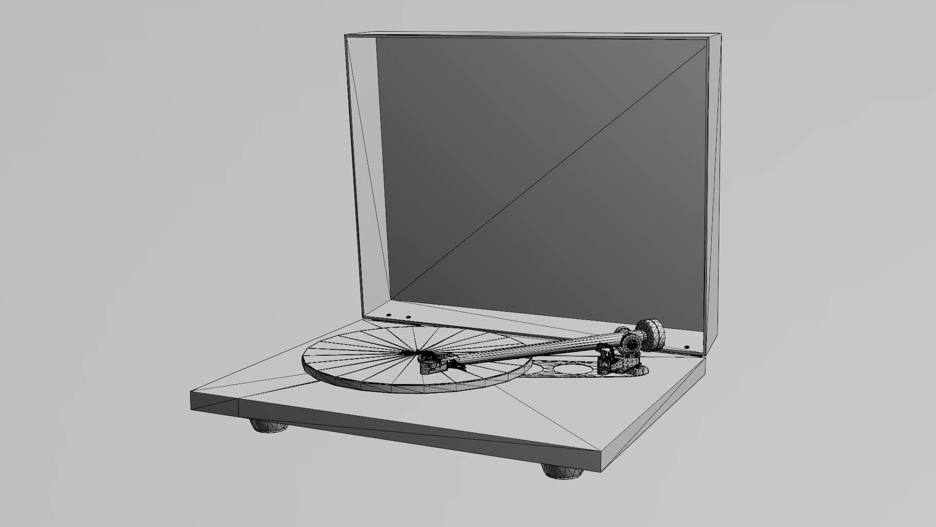 Vinyl Record Player Low Poly Game Ready 3D Model by AxelCooper