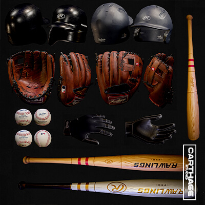 Baseball Essentials Equipment Pack - 3D Model by ayadaoussama