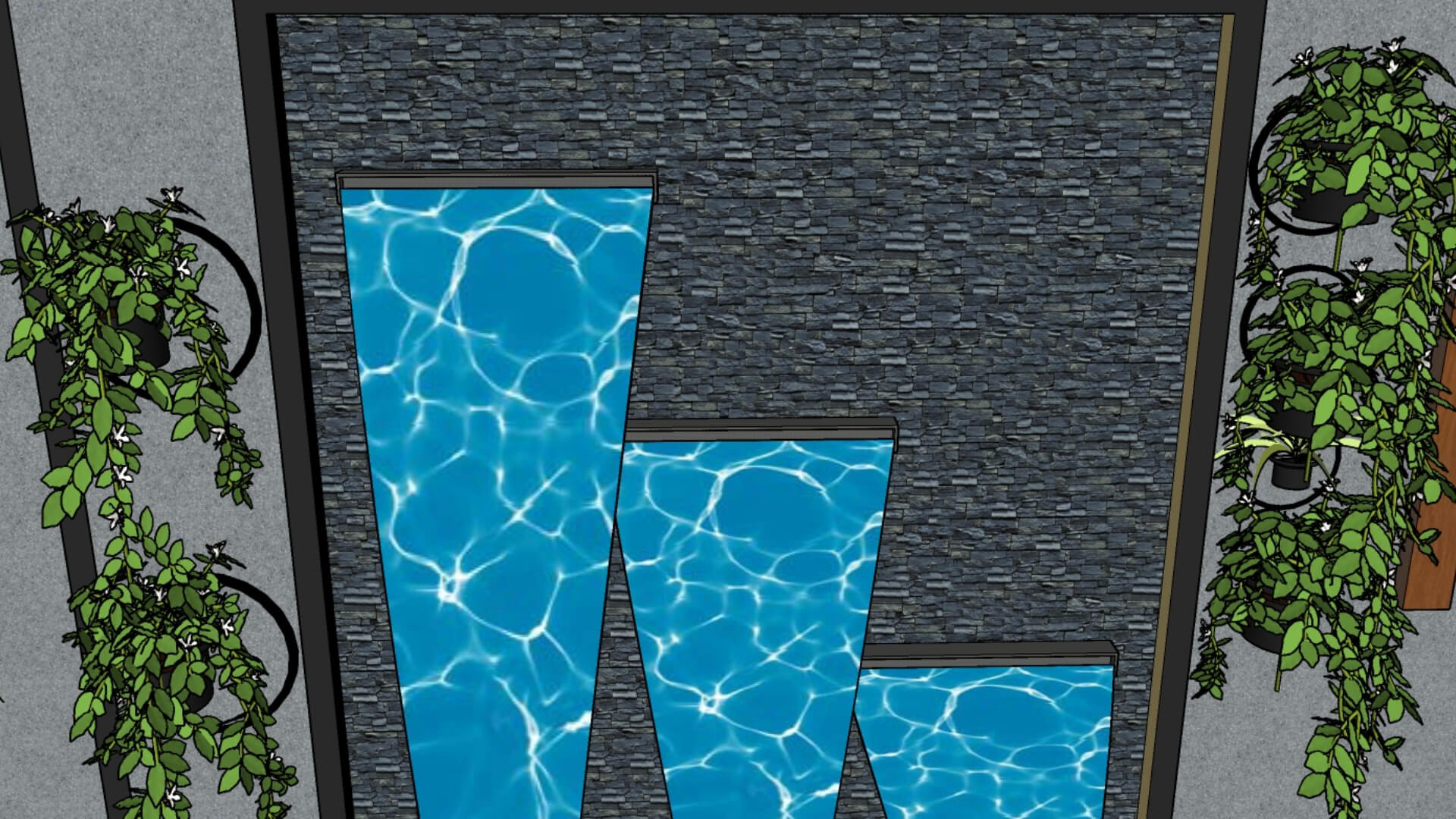 Water Feature Wall - 3D Model by Aysiscapes