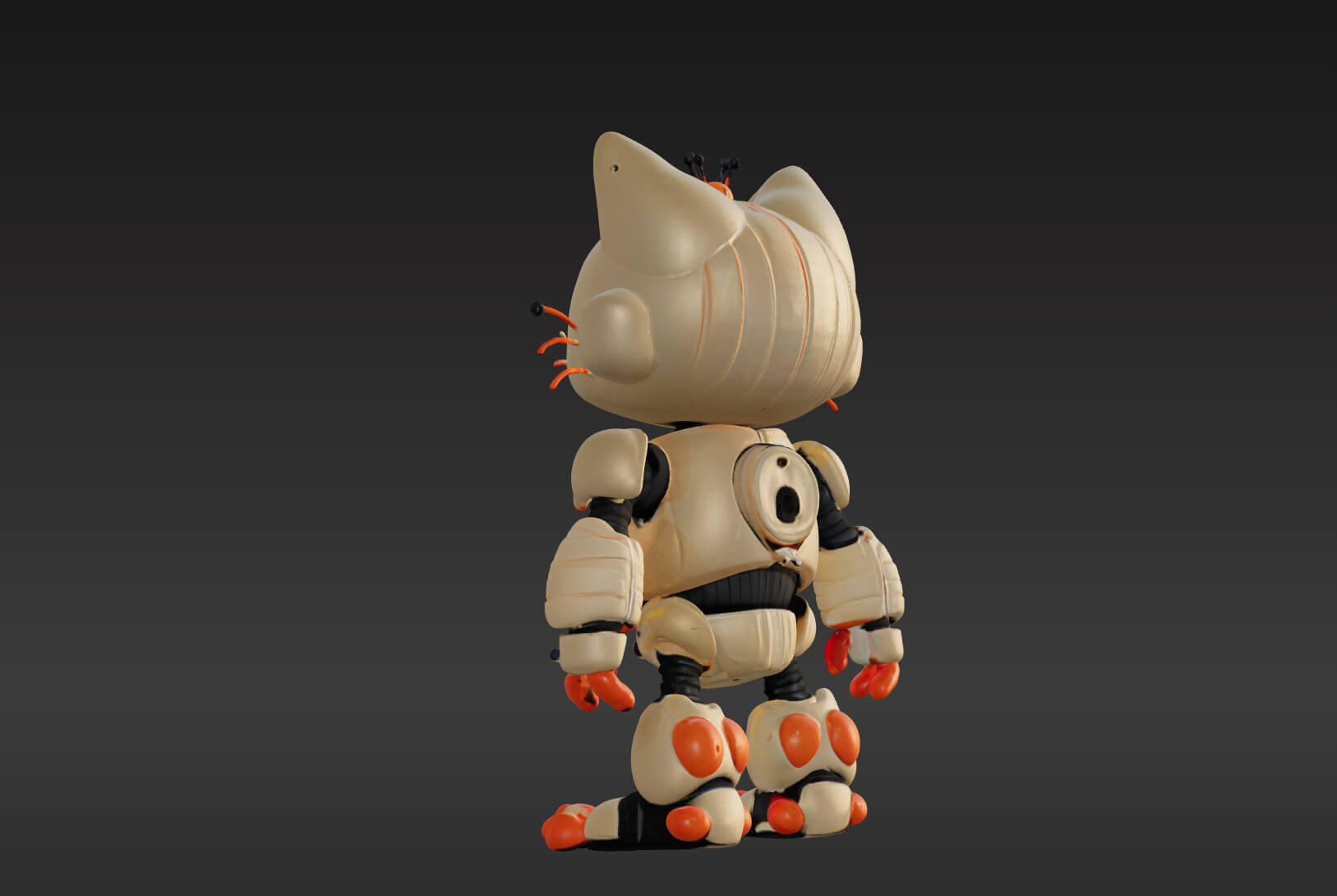 3D Model of Cute Robo Cat Animated and Printable 3D Print Mo by azekapeka