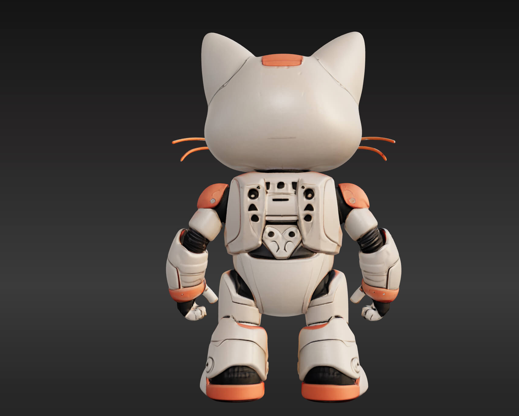 3D Model of Cute Robo Cat Animated and Printable 3D Print by azekapeka