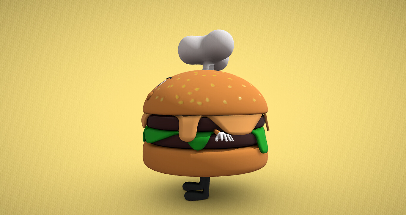 Cartoon Character - Burger Man 3D Model by azinkey