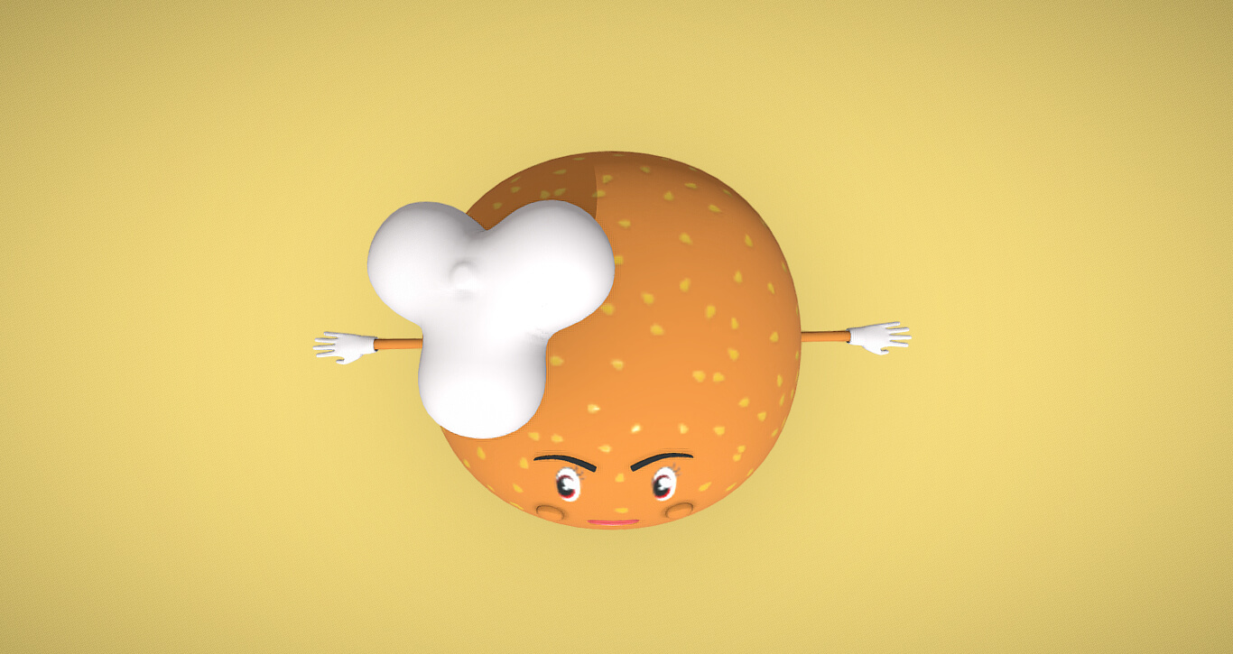 Cartoon Character - Burger Man 3D Model by azinkey