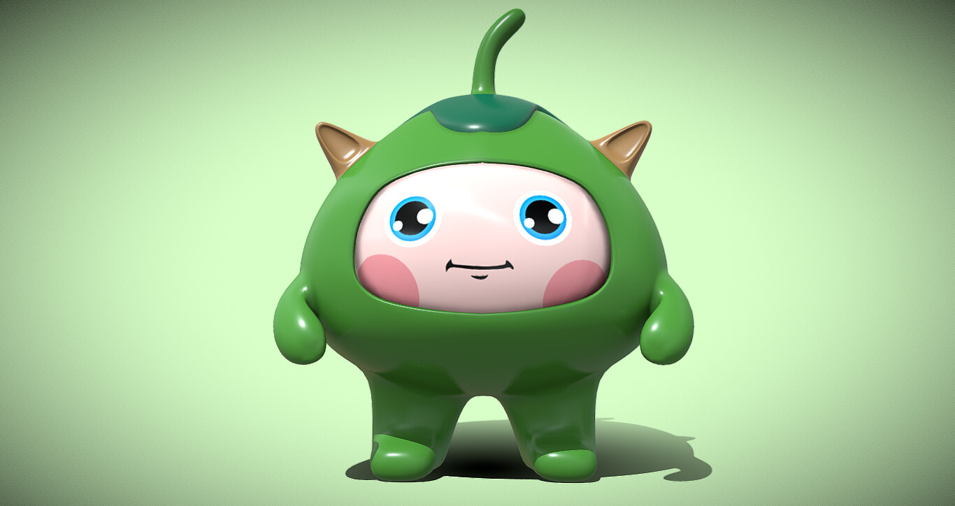 Cartoon Character - Coconut Baby 3D Model by azinkey