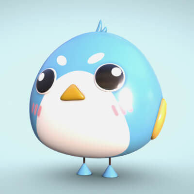 Cartoon Character - Cute Bird 3D Model by azinkey