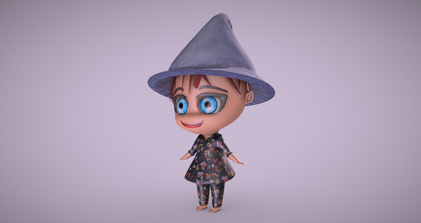 Cartoon Character - Witch Lia 3D Model by azinkey