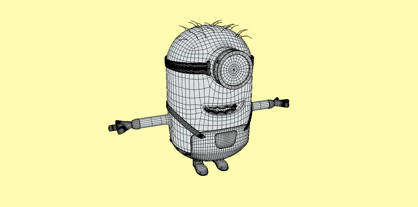 Minions Stuart Character - 3D Model by azinkey