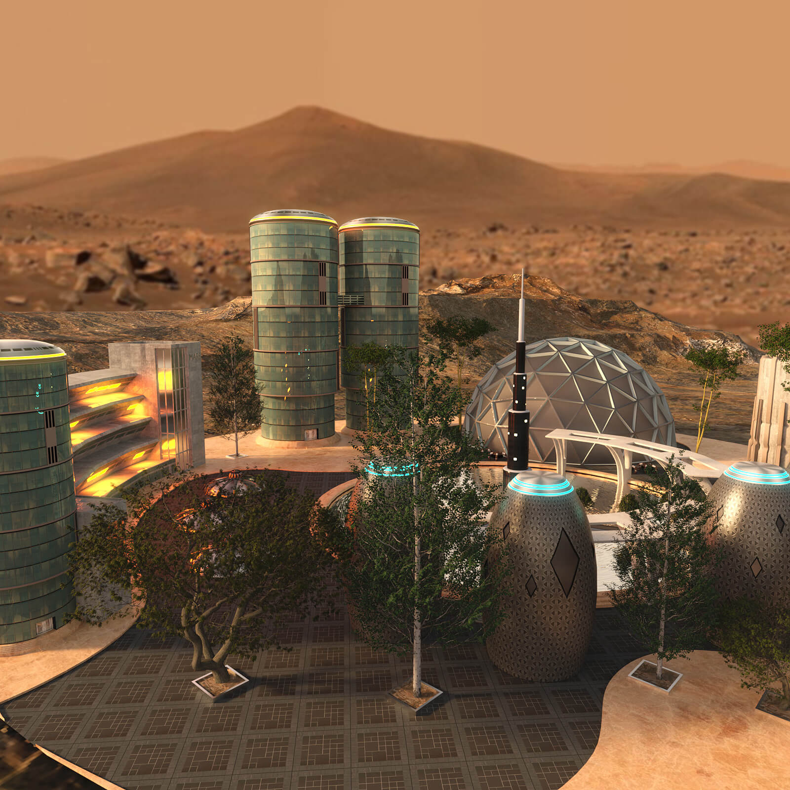 Mars Colony Scene - Daz Content by AzulUtak