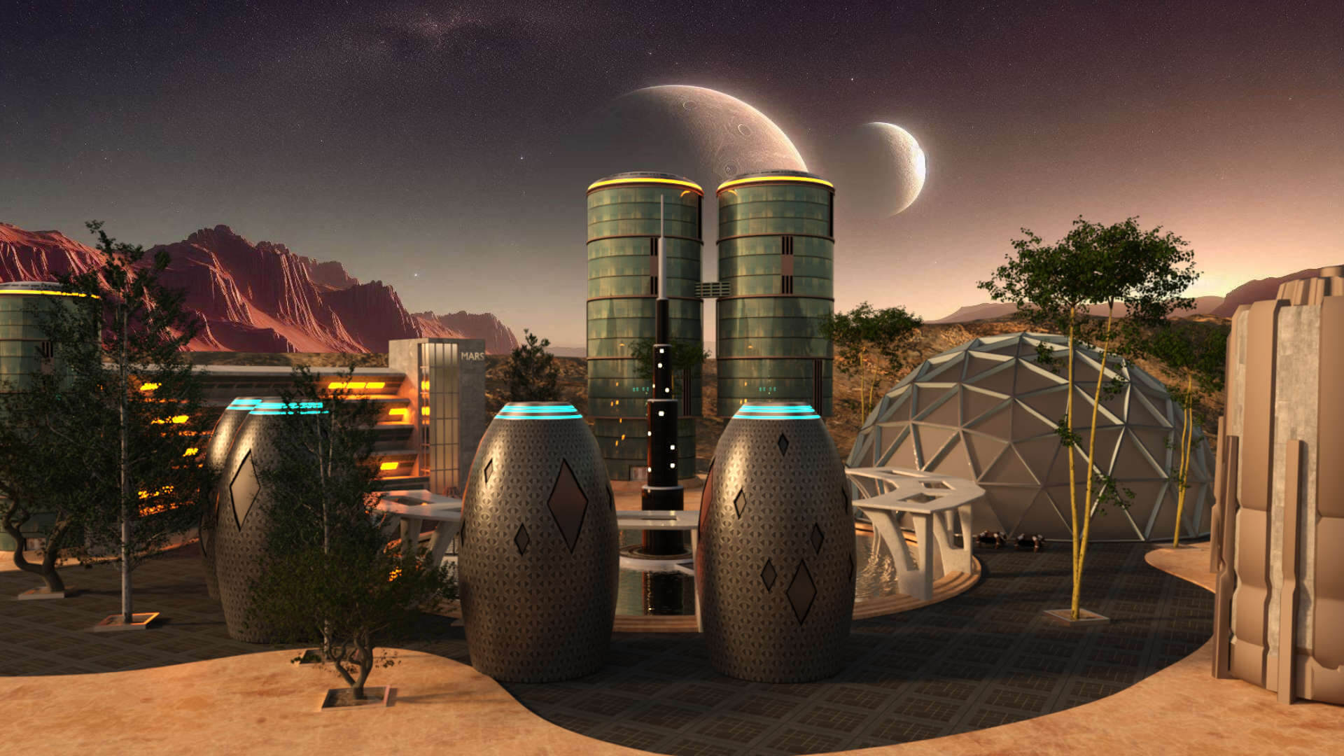 Mars Colony Scene - Daz Content by AzulUtak