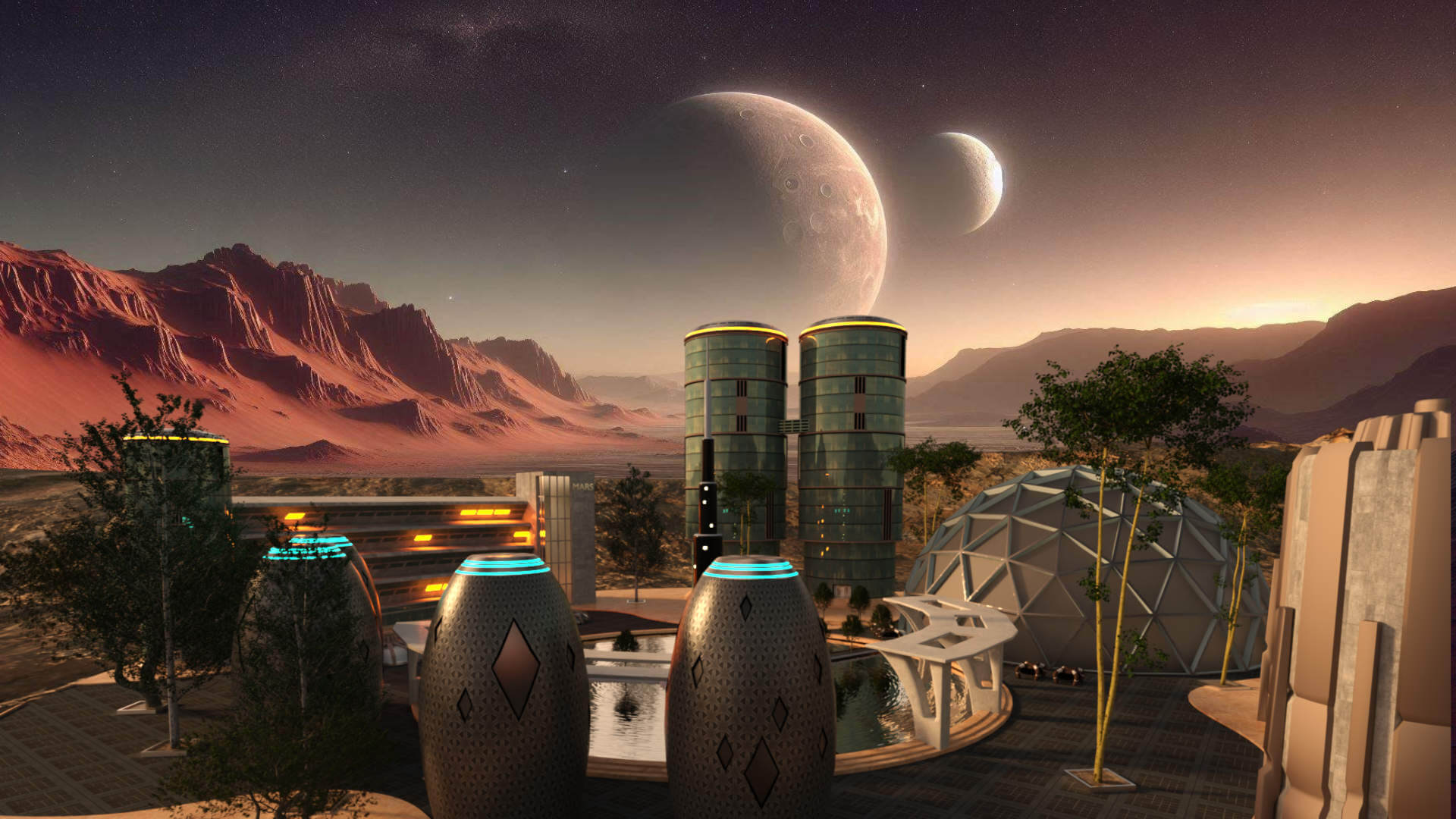 Mars Colony Scene - Daz Content by AzulUtak