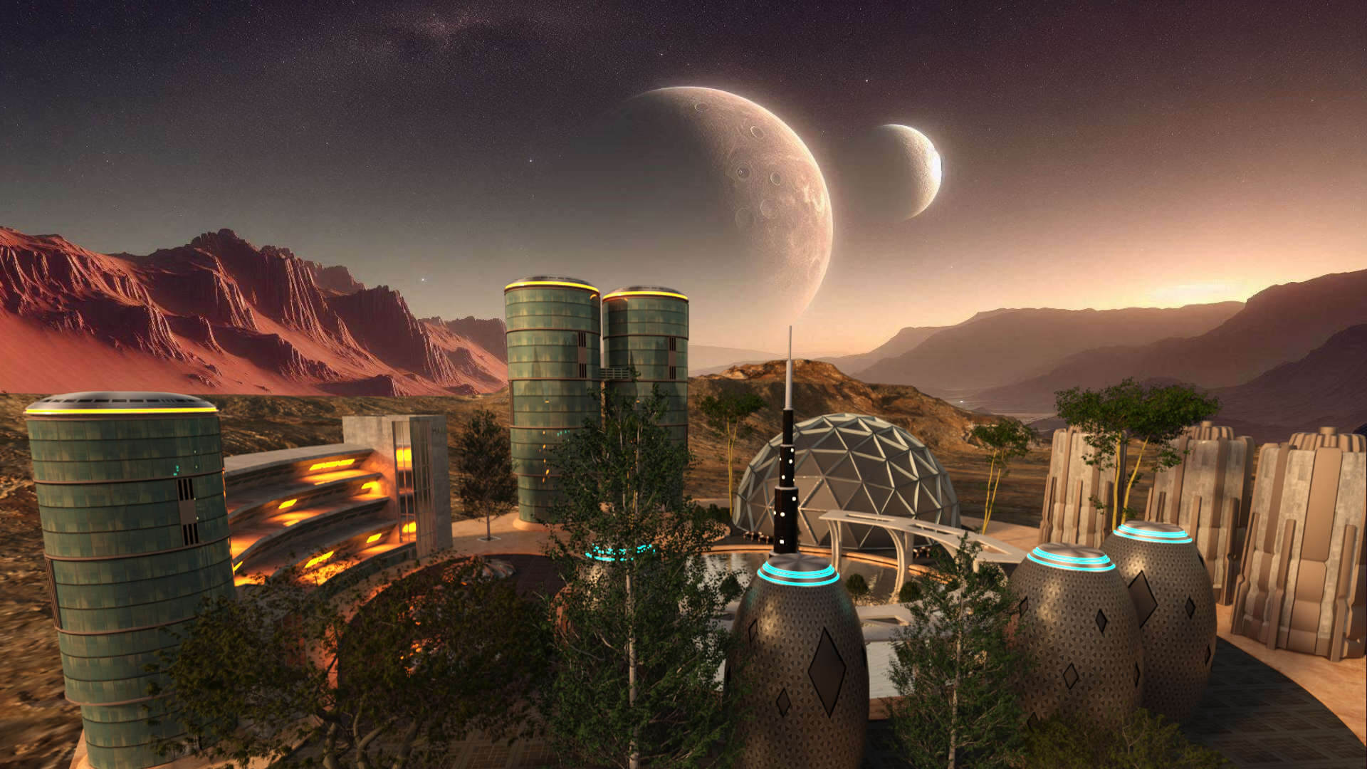 Mars Colony Scene - Daz Content by AzulUtak