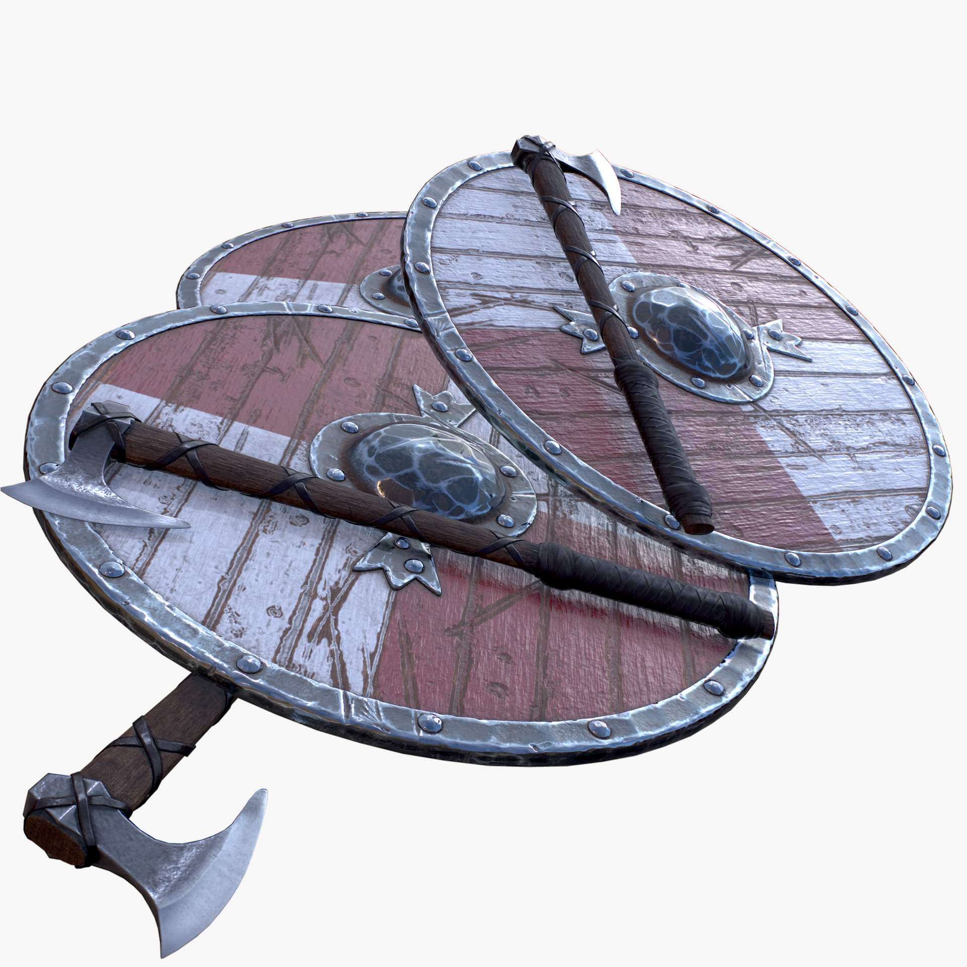 Axe & Shield - 3D Model by B1endman
