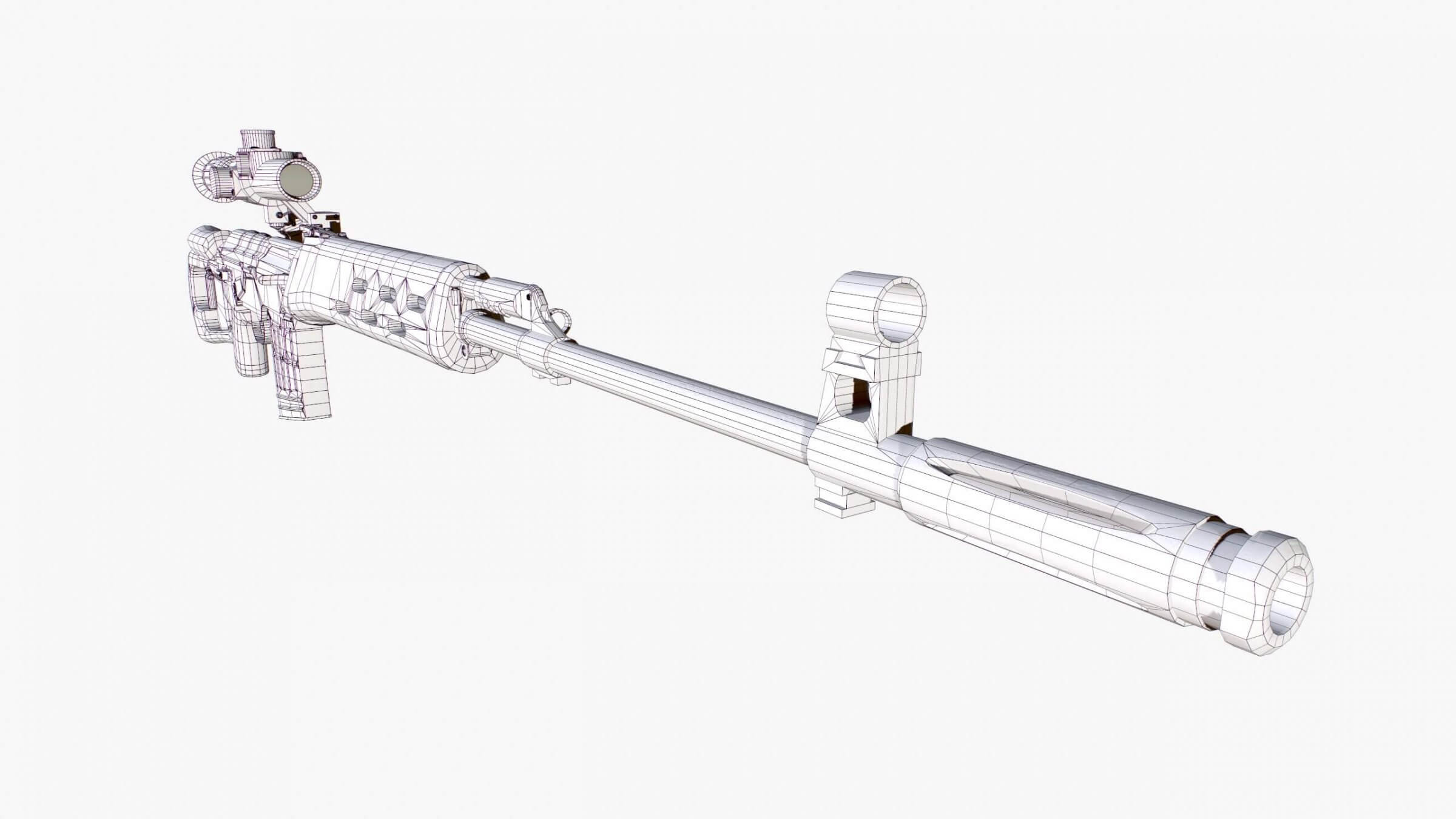 Dragunov Sniper Rifle - SVD 3D Model by B1endman