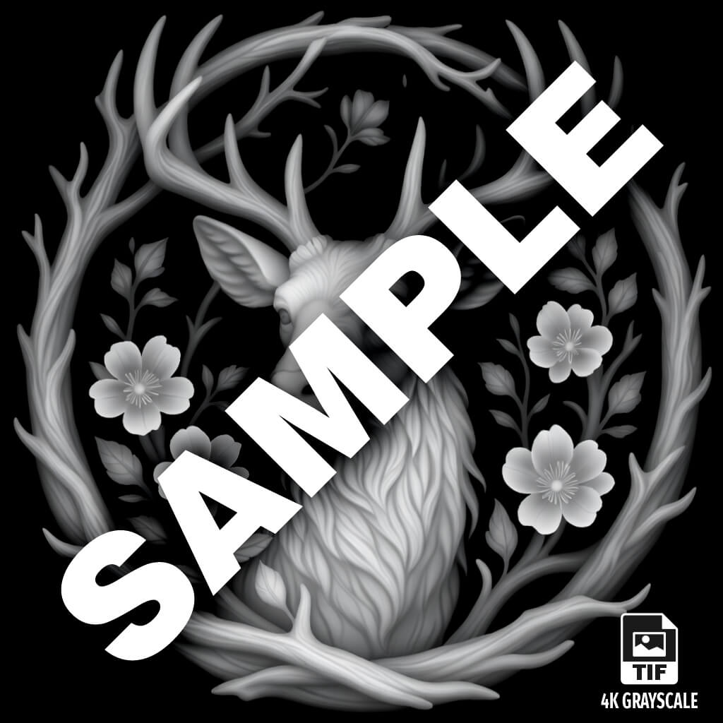 Deer Relief 3D Model for CNC, Laser Engrave, and 3D Print by B3DStudio