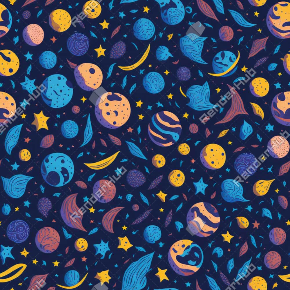 Cosmic Seamless Patterns - Planets and Stars Vector Art Stock Image by ...