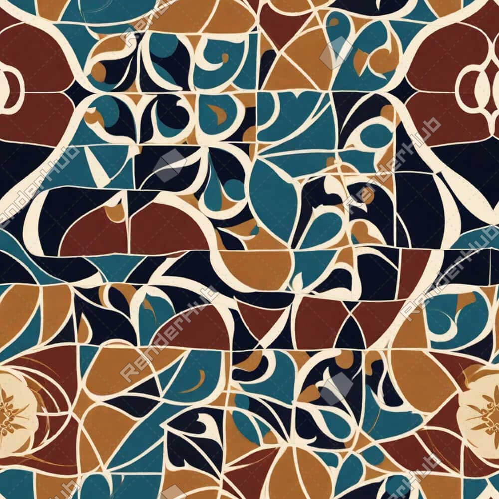 Exquisite Moroccan Tiles Seamless Repeat Pattern - Stock Image by Babakn