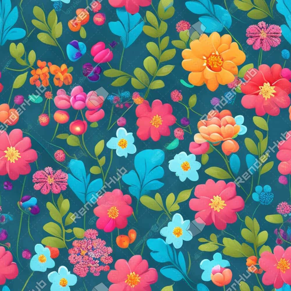 Floral and Tree Seamless Pattern - High-Quality Vector Art Stock Image ...