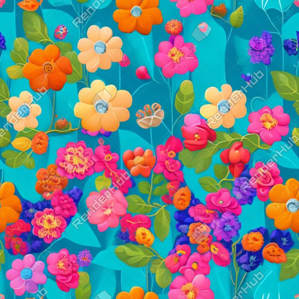 Floral and Tree Seamless Patterns - Vector Art Stock Image by Babakn