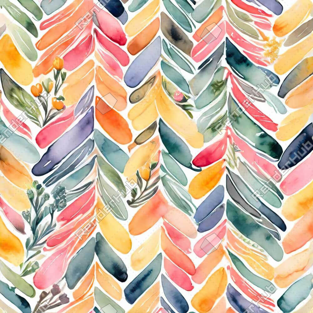 Herringbone Seamless Repeat Pattern - Watercolor Art Stock Image by Babakn