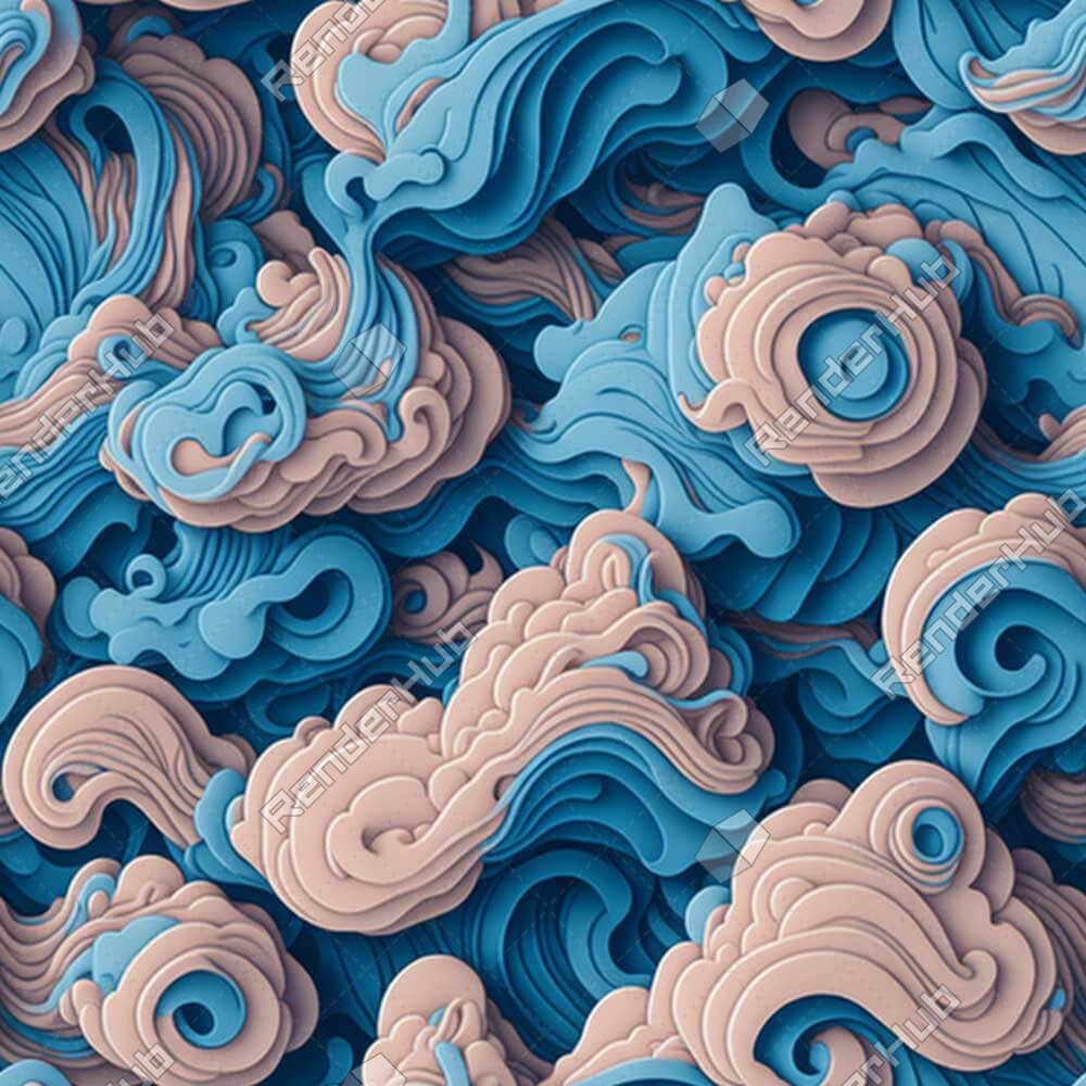 Intricate Clouds - 3D Vector Art Design Stock Image by Babakn