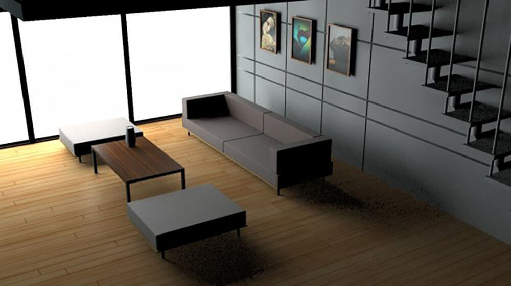 Modern House Interior #1 - 3D Model by Babakn