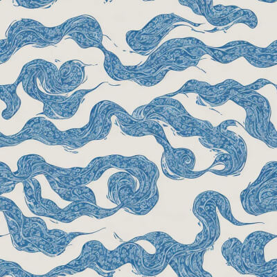 Seamless Pattern - Tsunami Waves of Kanagawa in Anime Style Stock Image ...