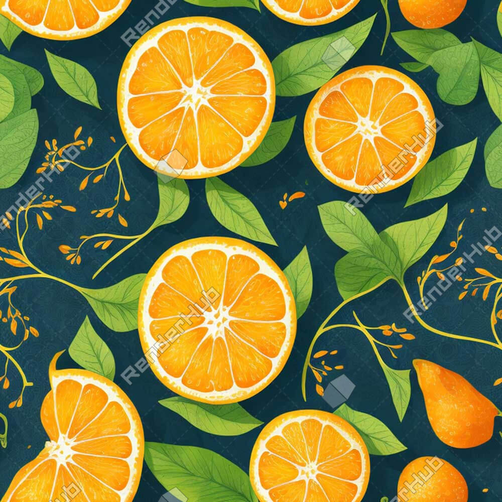 Seamless Patterns - Vector Art With Citrus Fruit Stock Image by Babakn