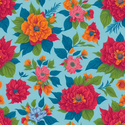 Seamless Patterns - Vector Art With Realistic Flowers Stock Image by Babakn