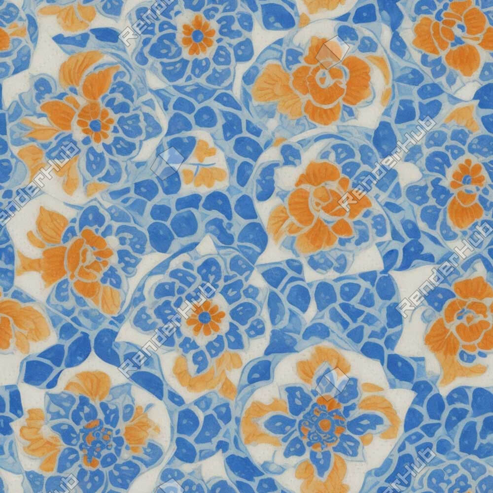 Talavera Art Pattern - Vibrant Mexican Ceramic Design Stock Image by Babakn