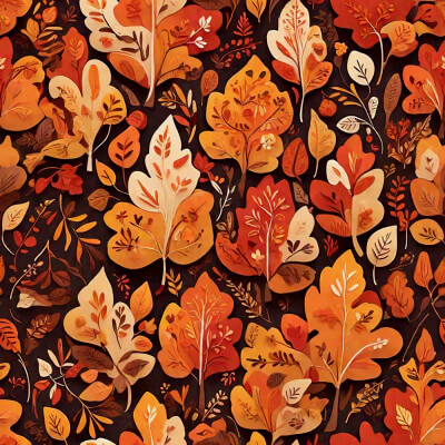 Vibrant Autumn Forest Seamless Repeat Pattern - Stock Image by Babakn