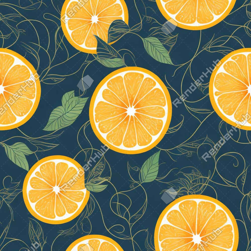 Vibrant Vector Art - Citrus Fruit Seamless Pattern Stock Image by Babakn
