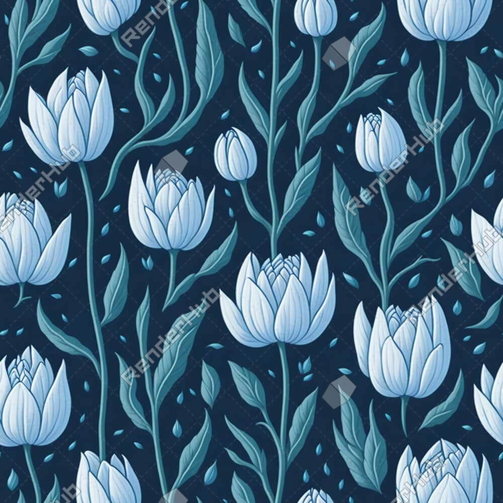 White Tulips - Floral Vector Art Stock Image by Babakn